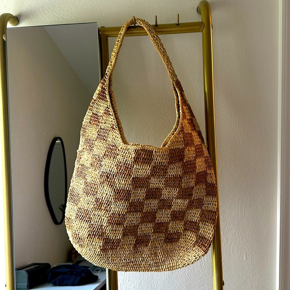 mar y sol | Bags | Woven Tote Bag Checker Print | Poshmark